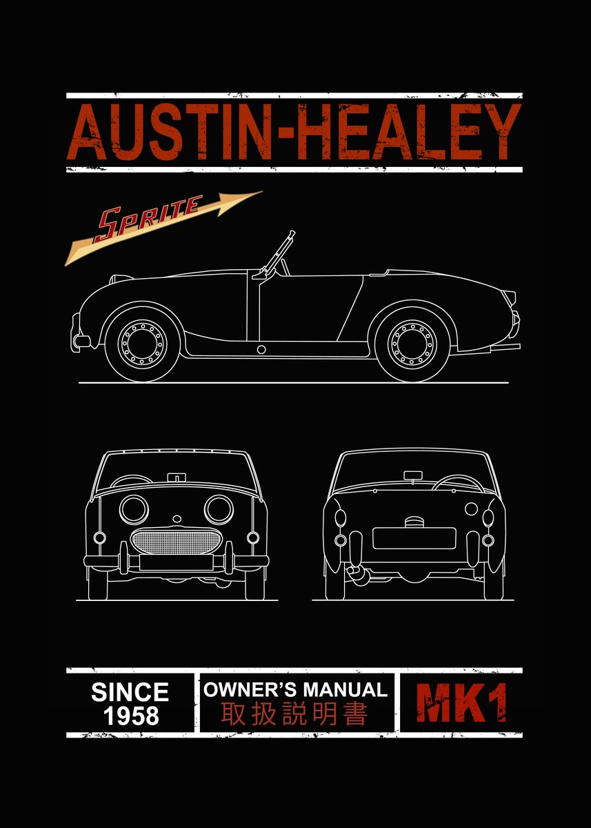 'Blueprint of the Sprite' Poster, picture, metal print, paint by ...