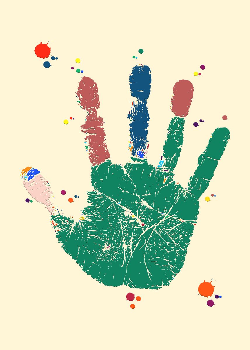 ' Handprint ' Poster, picture, metal print, paint by Dutton Jerrell | Displate