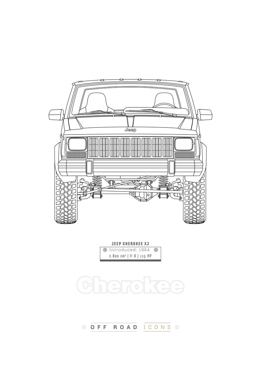 'Cherokee clean blueprint' Poster, picture, metal print, paint by Off ...