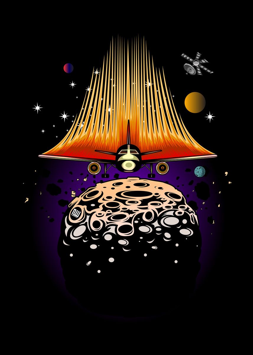 'Moon Landing' Poster, picture, metal print, paint by Adamzworld | Displate