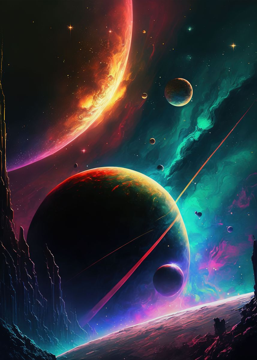 'Cosmic' Poster, picture, metal print, paint by M Art | Displate