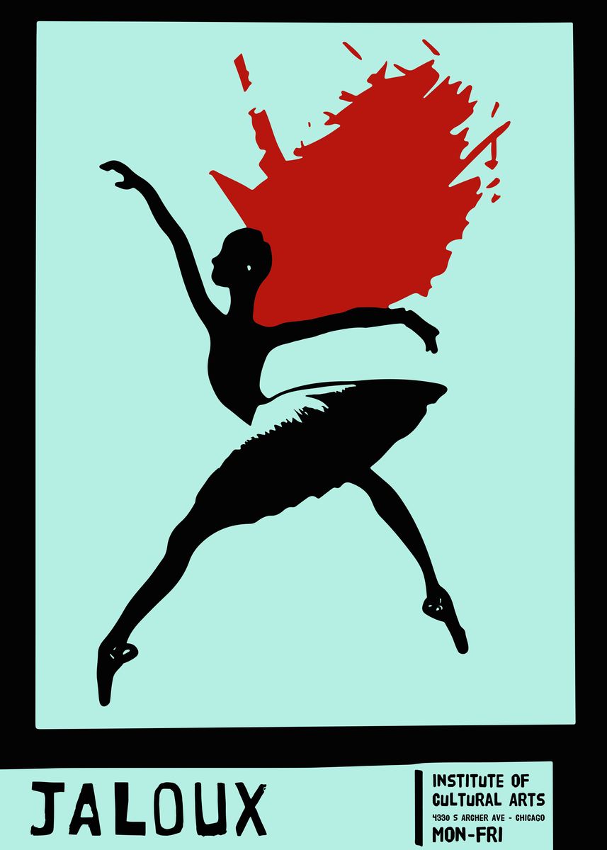 'Jaloux French Ballet' Poster, picture, metal print, paint by BluePinkPanther | Displate