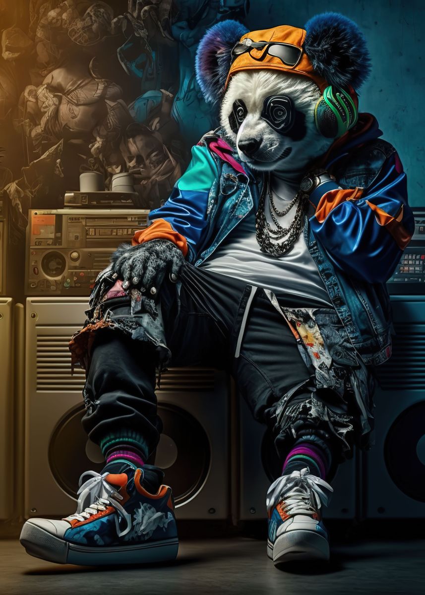 'Panda Dancer' Poster, picture, metal print, paint by Gil Finkelstein ...