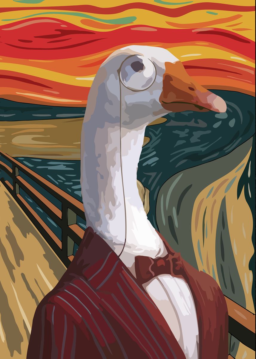 'Scream Duck' Poster, picture, metal print, paint by Wall Art | Displate