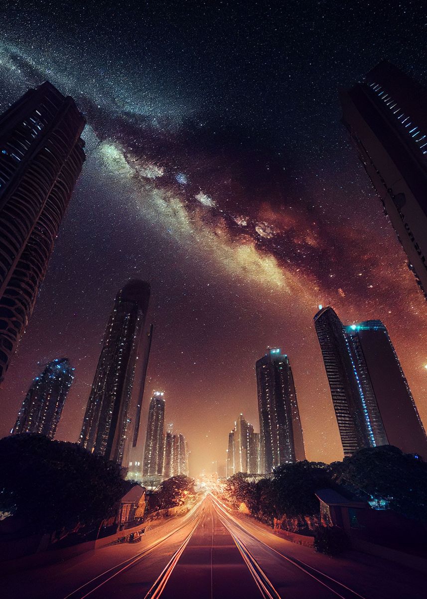 'Cosmic Horizons' Poster, picture, metal print, paint by ...