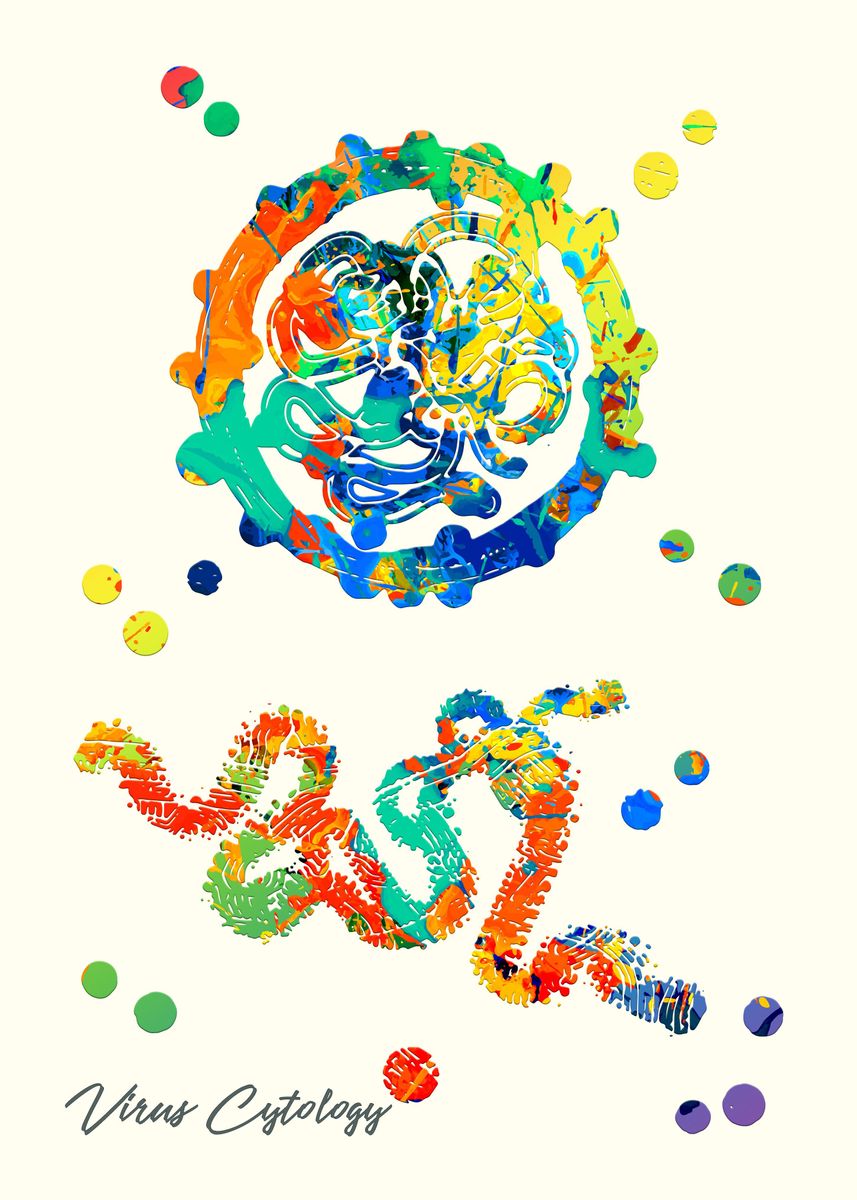 'Virus Cytology' Poster, picture, metal print, paint by Vincent Vorce ...