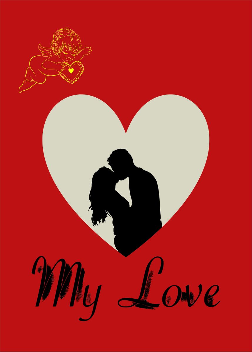 'My Love' Poster, picture, metal print, paint by Surreal Print | Displate