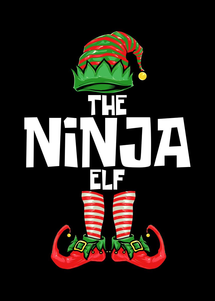 'Christmas Ninja Elf' Poster, picture, metal print, paint by Mealla ...