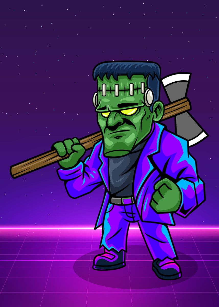 'Green Monster Neon' Poster, picture, metal print, paint by Mikhaila ...