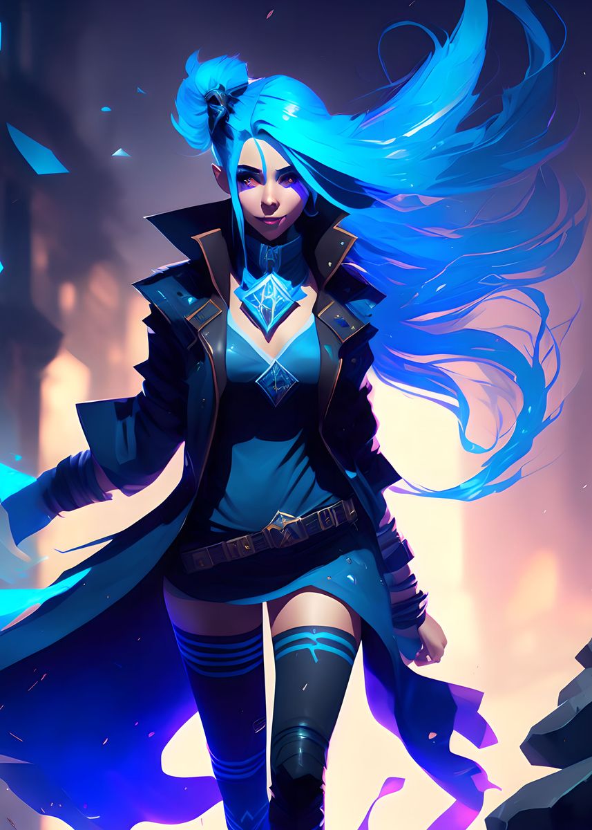 'Wizard girl' Poster, picture, metal print, paint by Lukasz Kobylka ...