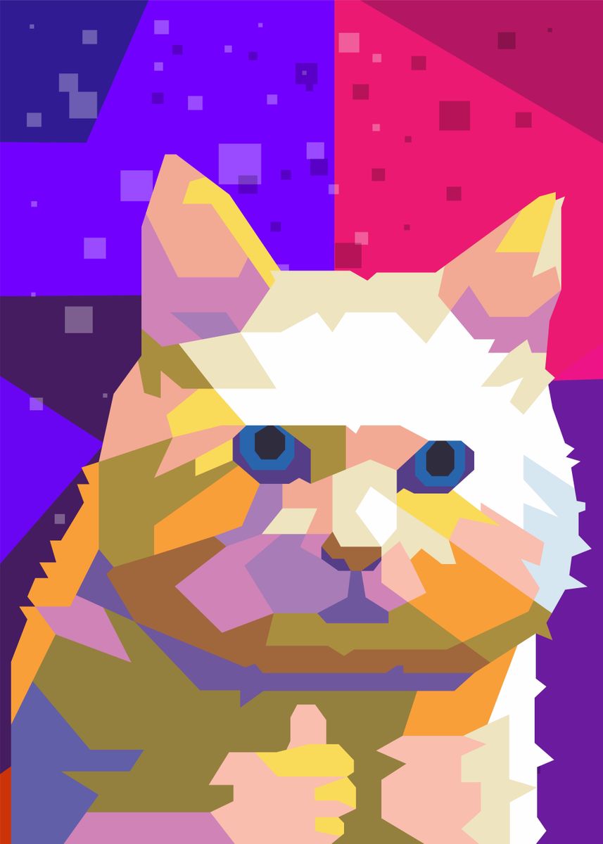 'cat meme' Poster, picture, metal print, paint by New Trending Displate ...