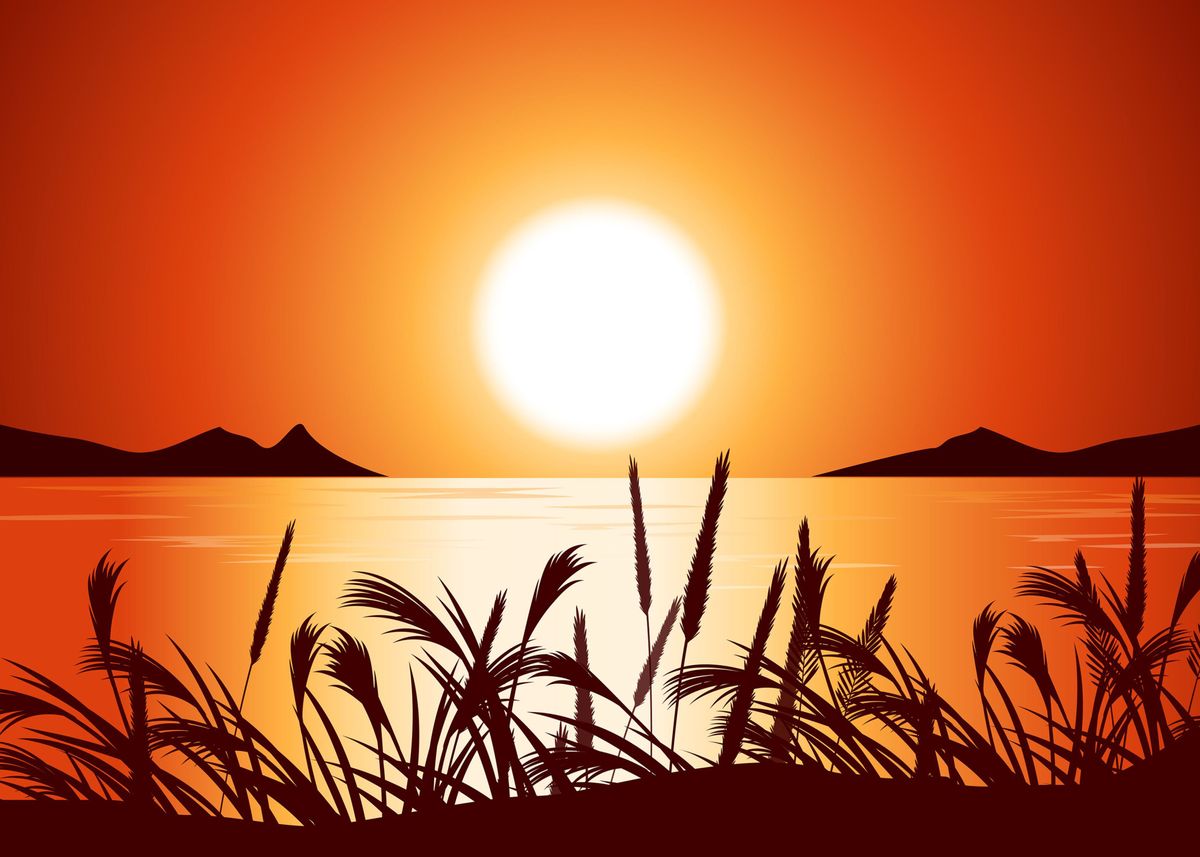 'Sunset Beach' Poster by Nae | Displate