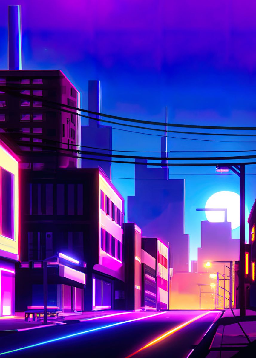 'Retro City' Poster, picture, metal print, paint by Stgm1 | Displate