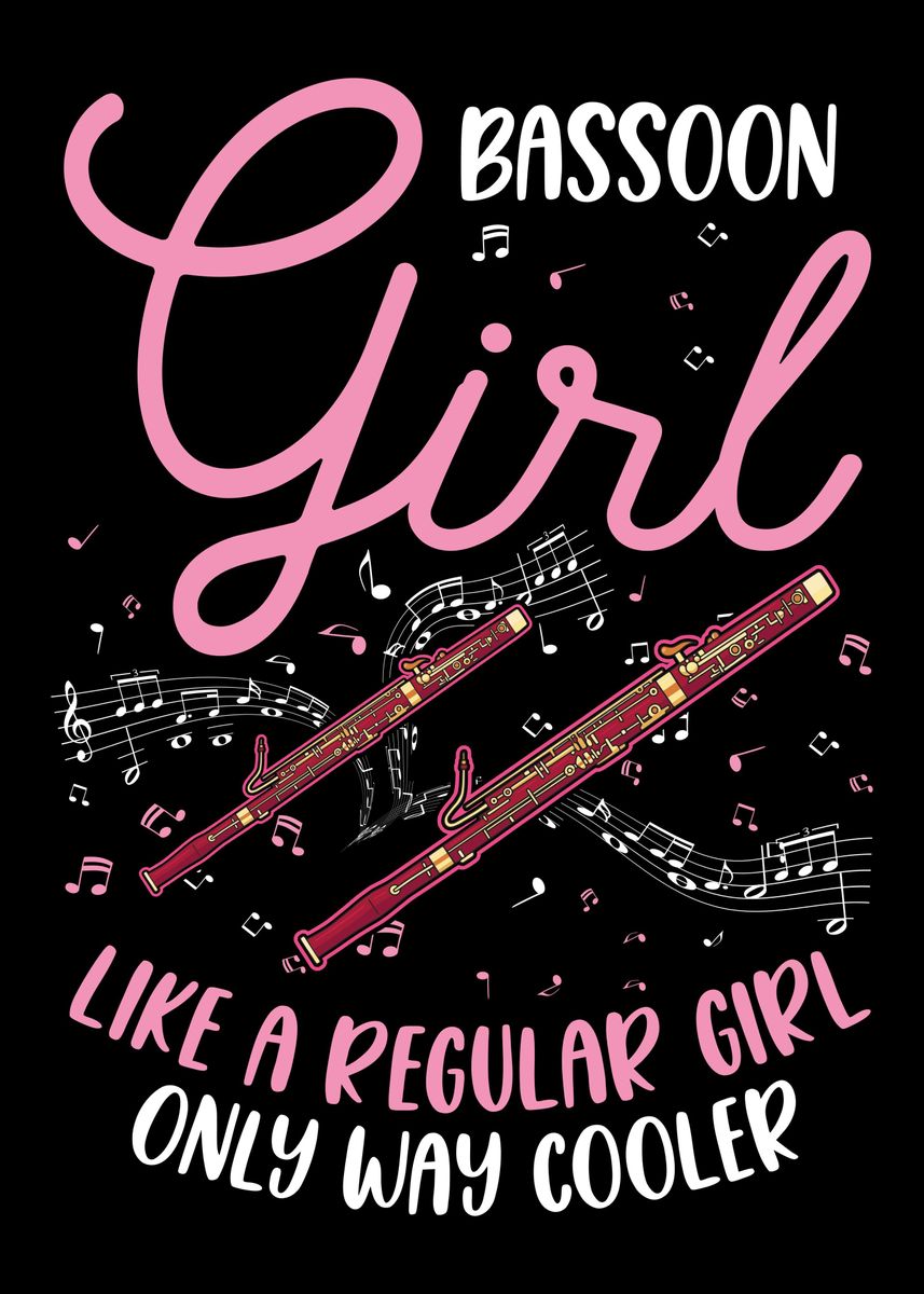 'Bassoon Girl Bassoonist Pl' Poster, picture, metal print, paint by ...