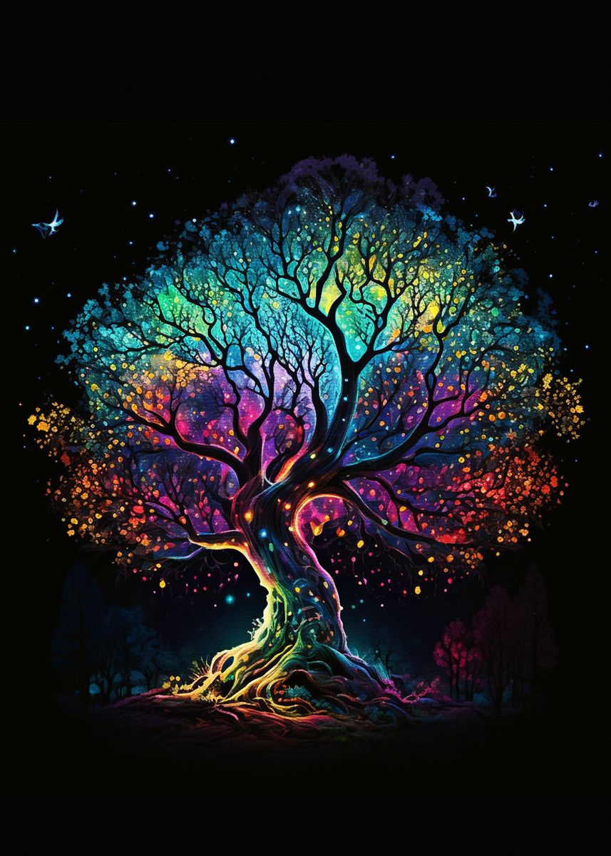 'Colorful Of Tree' Poster, picture, metal print, paint by Muh Asdar ...