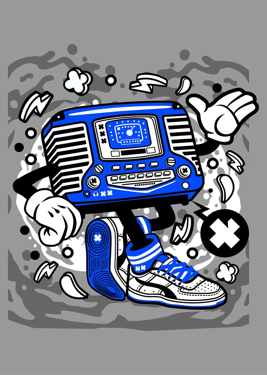 'retro stuff cartoon' Poster, picture, metal print, paint by ...