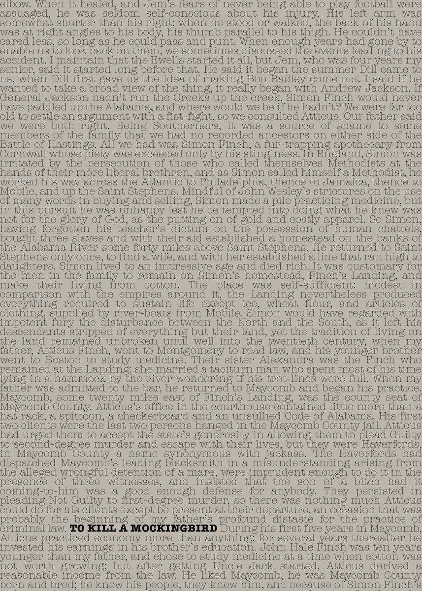 'To Kill a Mockingbird Text' Poster, picture, metal print, paint by ...