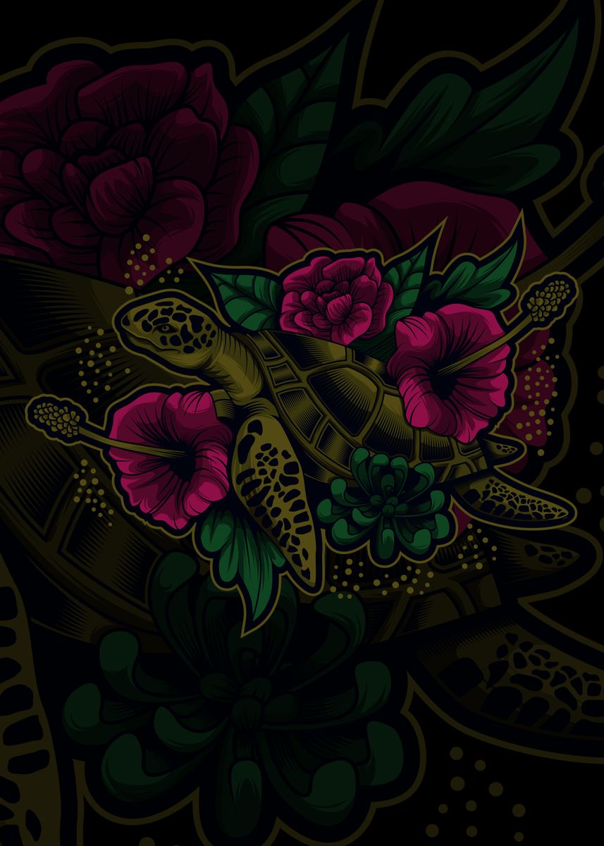 'Fantasy Turtle' Poster, picture, metal print, paint by RYAN JAY EGUIA | Displate