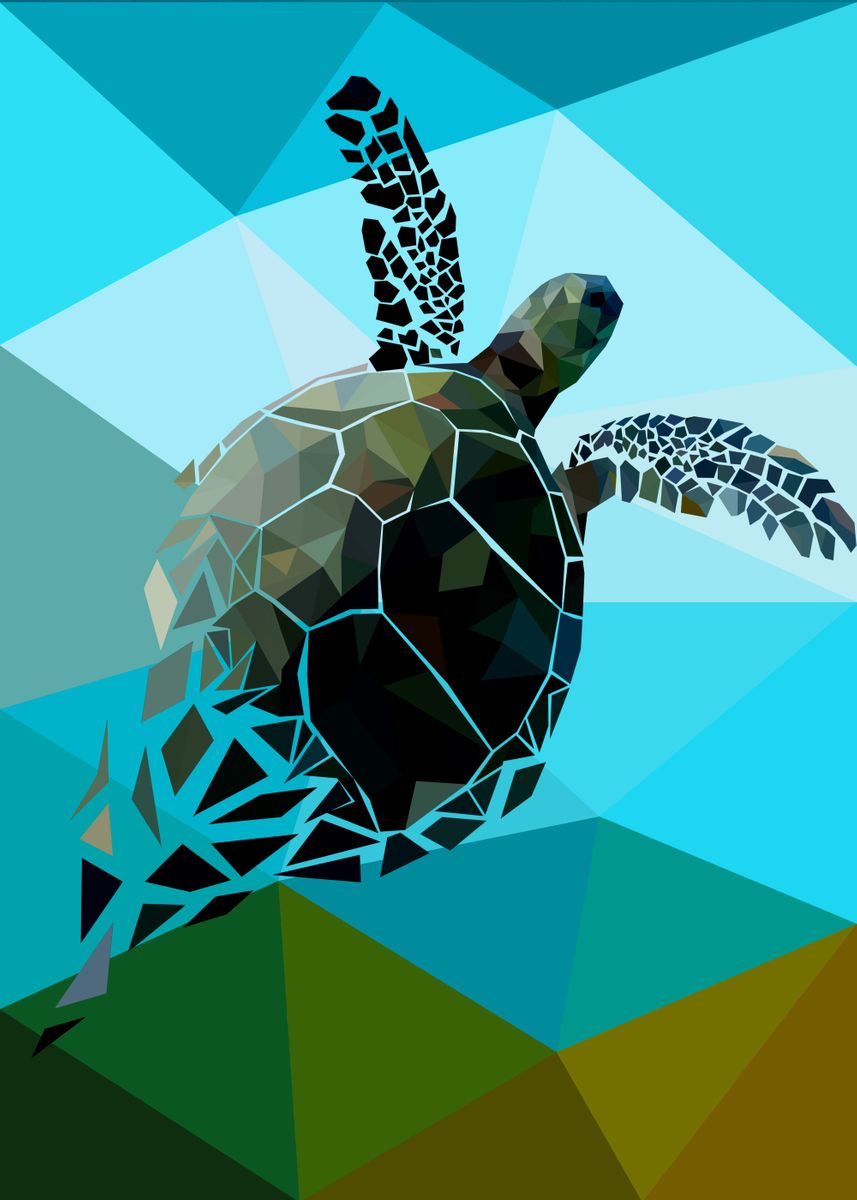 'Turtle' Poster, picture, metal print, paint by toan nguyen | Displate