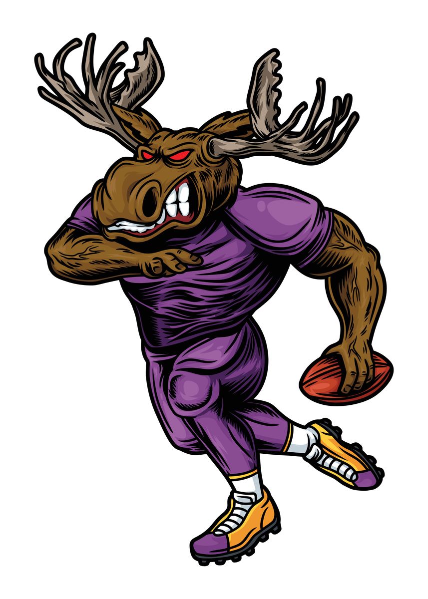 'Moose American Football' Poster, picture, metal print, paint by hendra ...