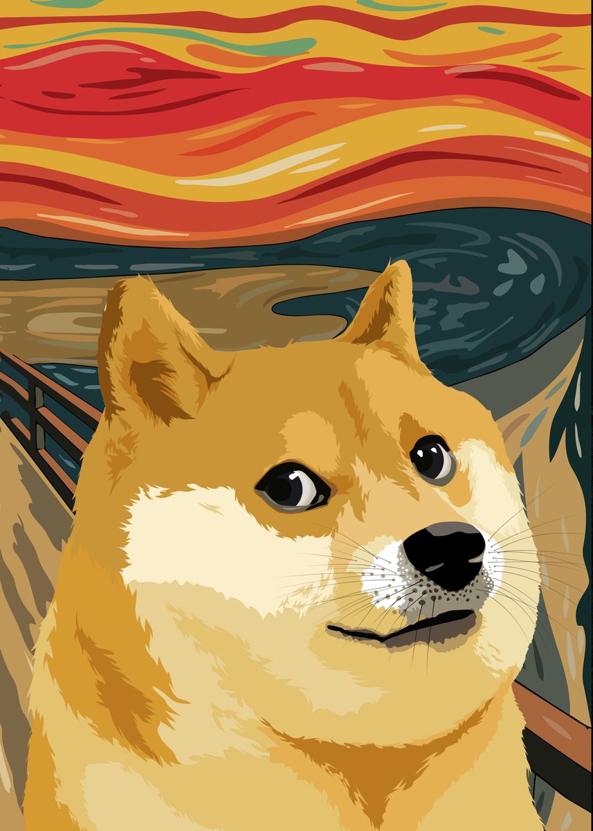 'Scream Dog' Poster, picture, metal print, paint by Wall Art | Displate