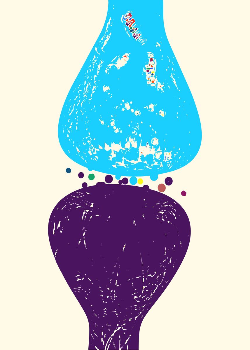 'Human nerve cell synapse ' Poster, picture, metal print, paint by ...