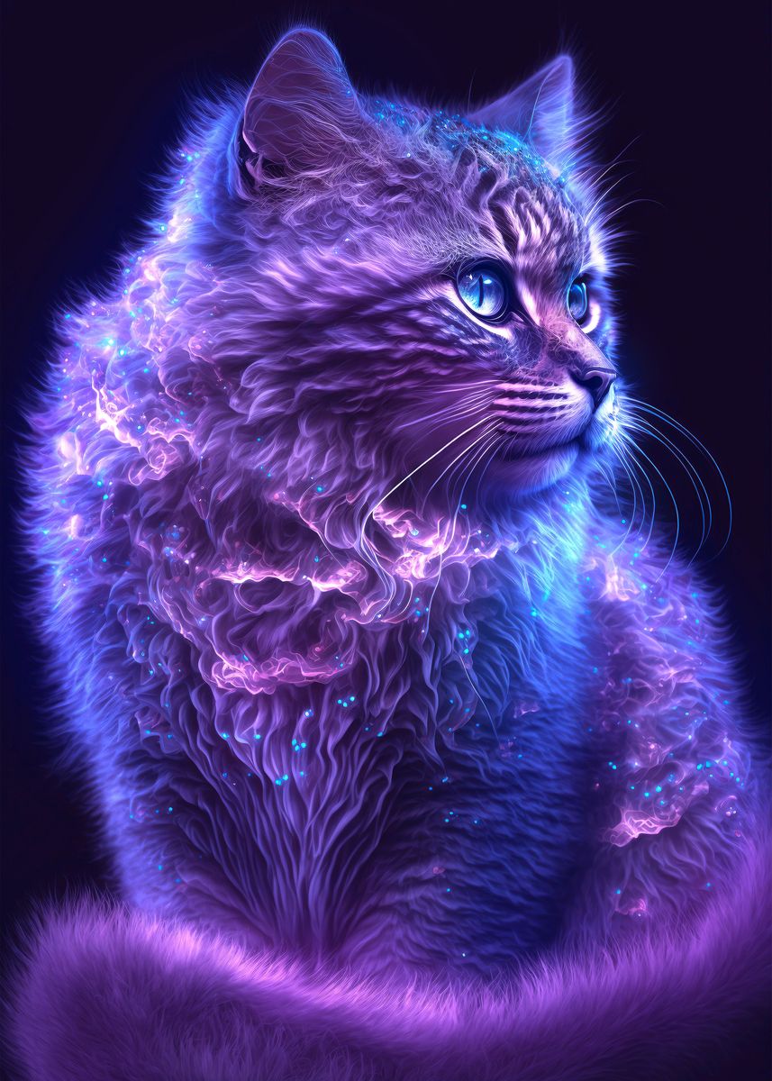 'Purple Pallas Cat' Poster, picture, metal print, paint by nogar007 ...
