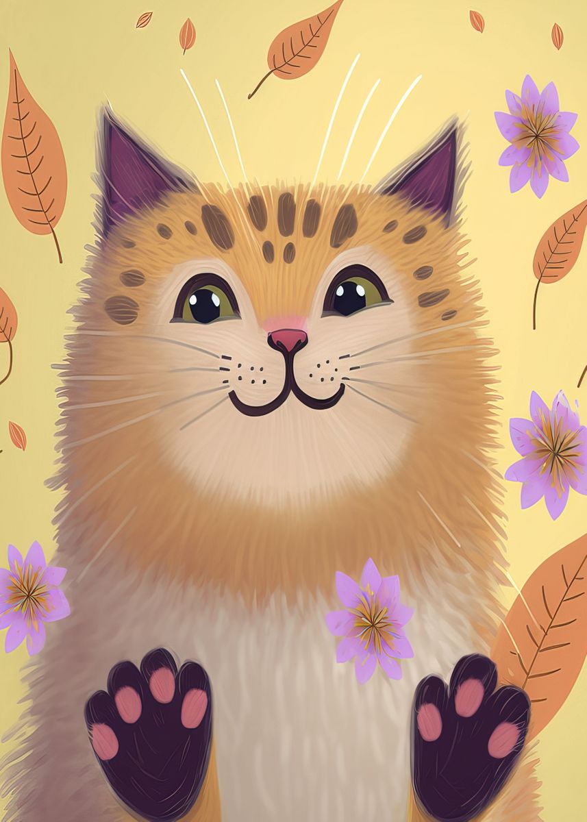 'cat refuse cute' Poster, picture, metal print, paint by Travel Travel ...