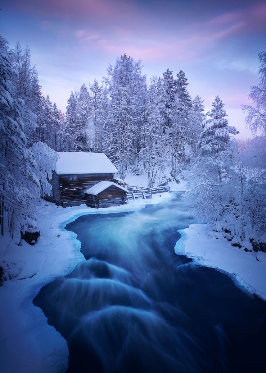 'Freezing Flow' Poster, picture, metal print, paint by Julius Kähkönen ...