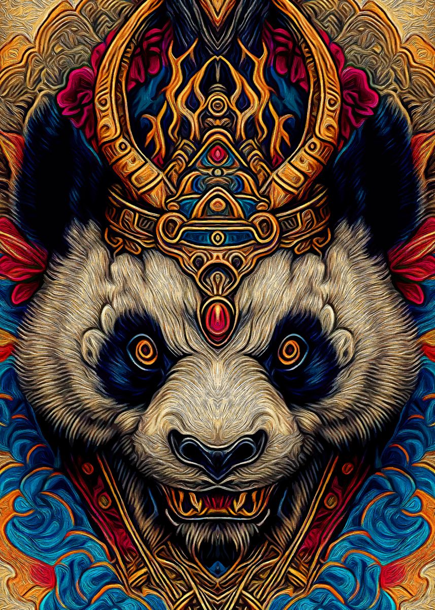 'Panda bear in Japanese art' Poster, picture, metal print, paint by ...