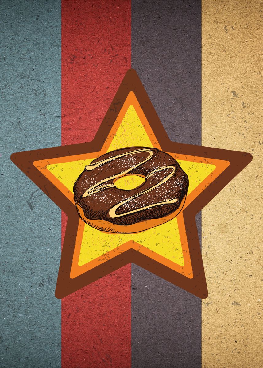 ' Star Donut' Poster, picture, metal print, paint by pearshapedboss ...
