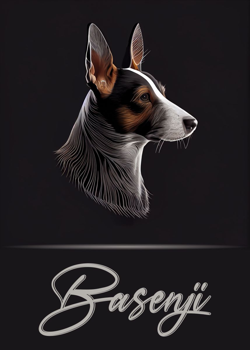 'Basenji' Poster, picture, metal print, paint by Artistic Paradigms | Displate