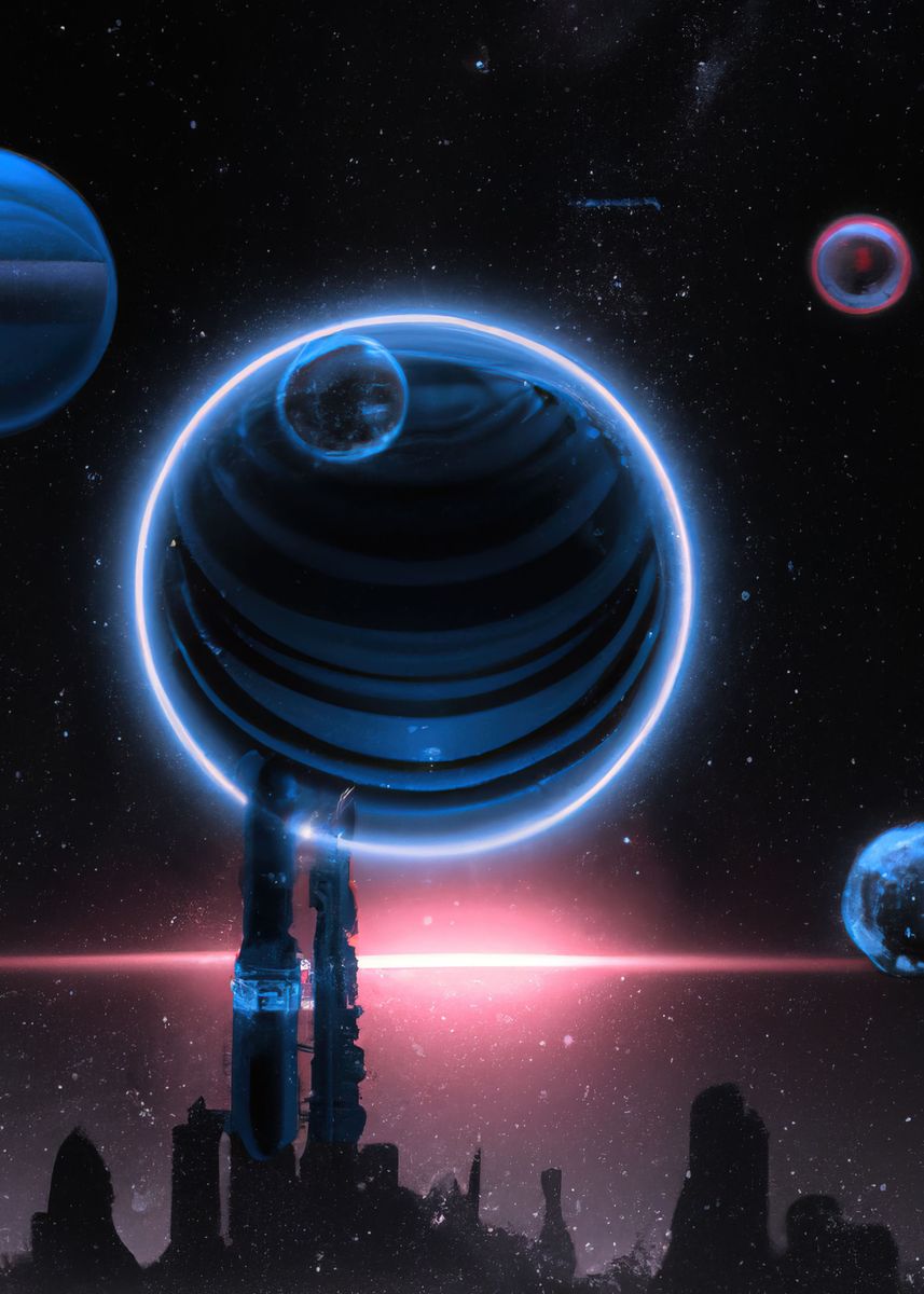 'Alein Cityscape' Poster, picture, metal print, paint by Ryan Kasko ...