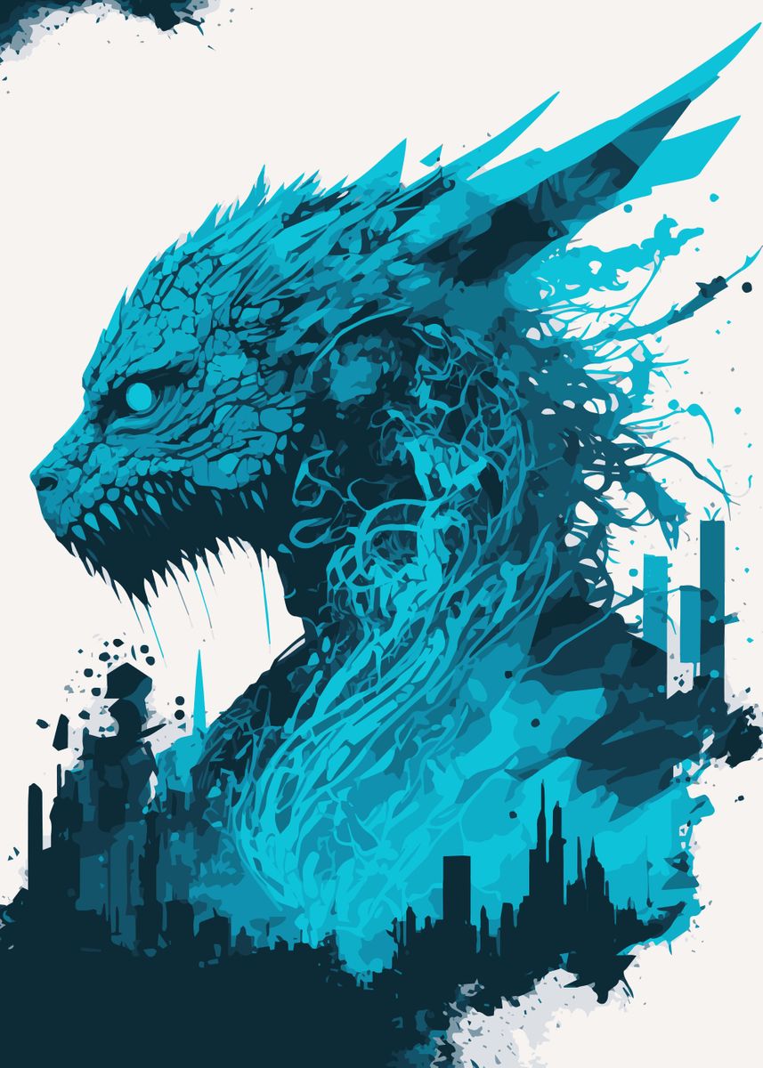 'The Cyber Dragon Titan' Poster, picture, metal print, paint by NikoB ...