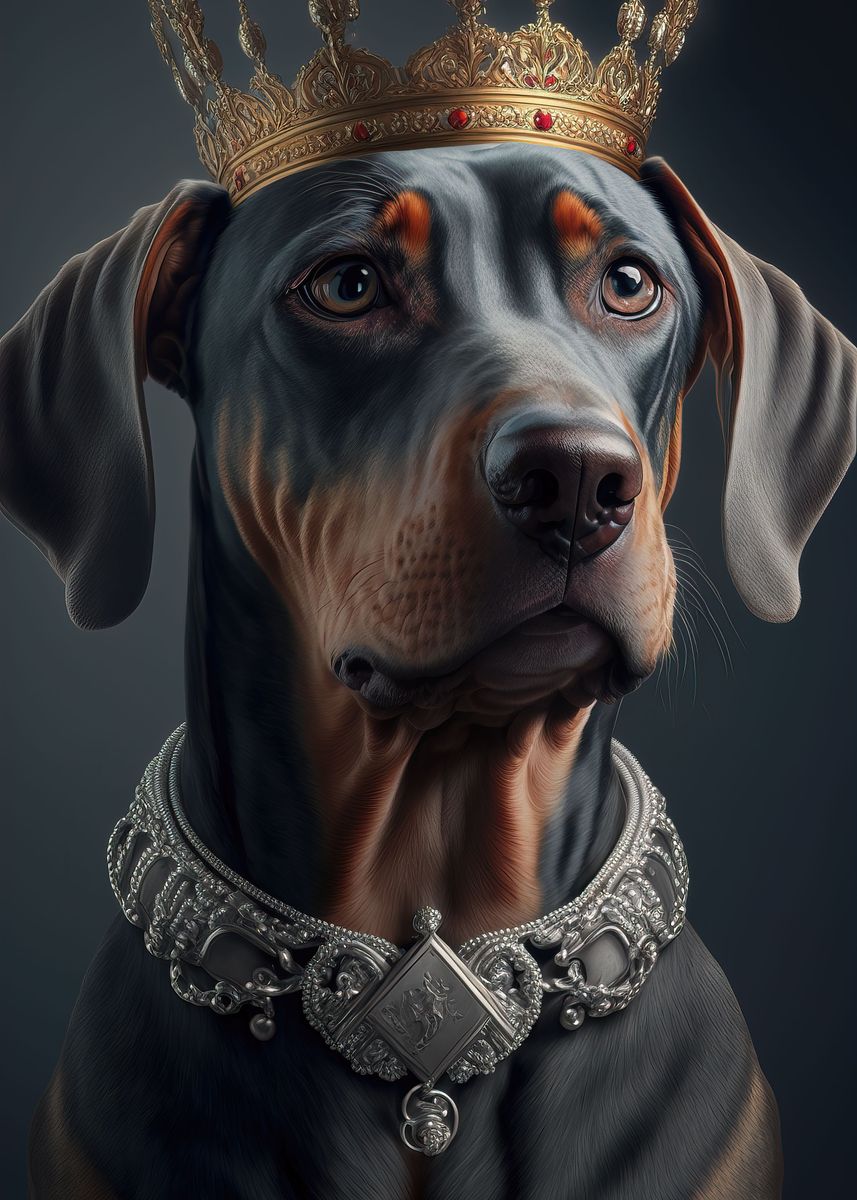 'Dog as Queen' Poster, picture, metal print, paint by Markus Weber ...