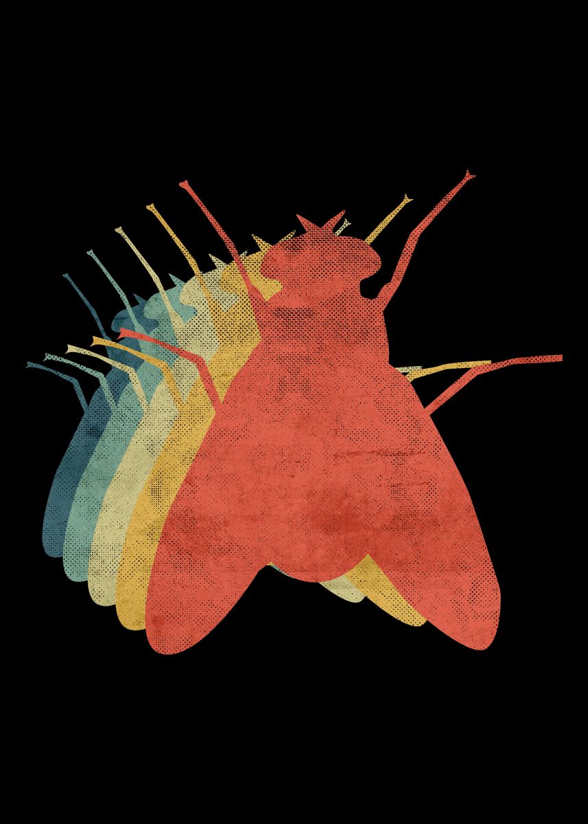 'Fly Retro Vintage Color' Poster, picture, metal print, paint by El ...