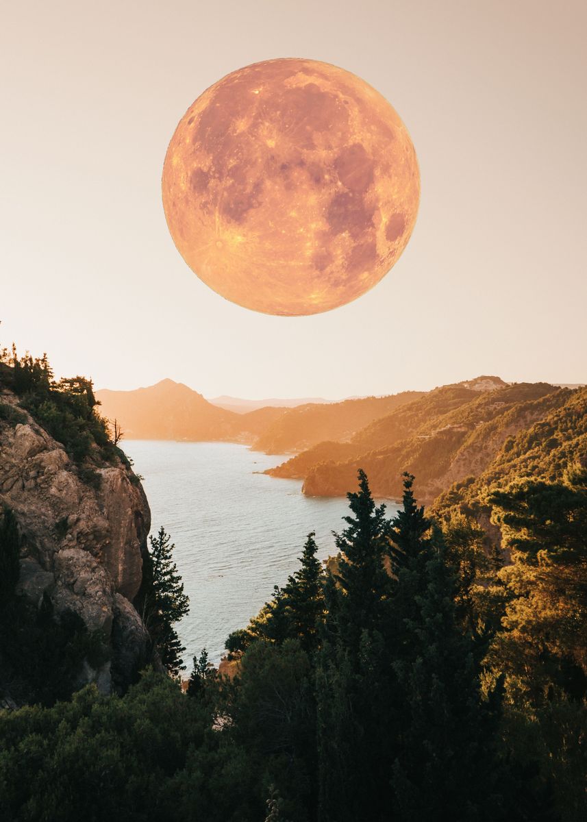 'Sunset in Agios Gordios' Poster, picture, metal print, paint by Zan ...