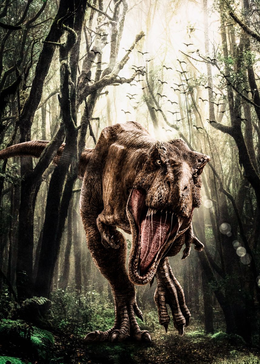 'Dino Attack' Poster by Chiz Creationz | Displate