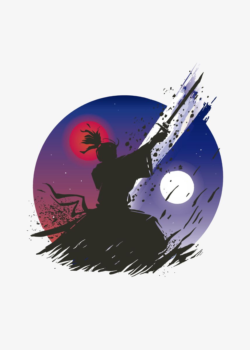 'Samurai' Poster, picture, metal print, paint by Cool Till Death | Displate