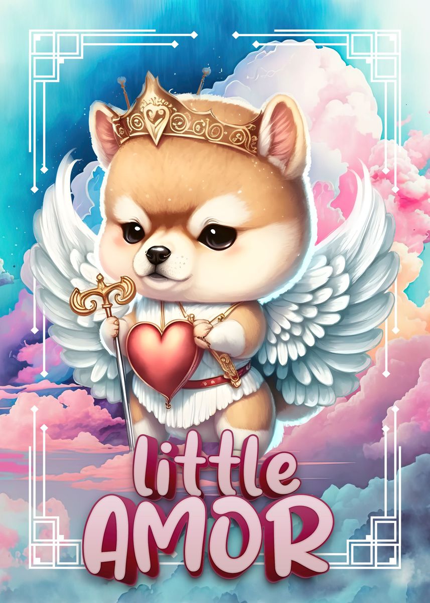 'Little Amor as a dog' Poster, picture, metal print, paint by Stefan ...