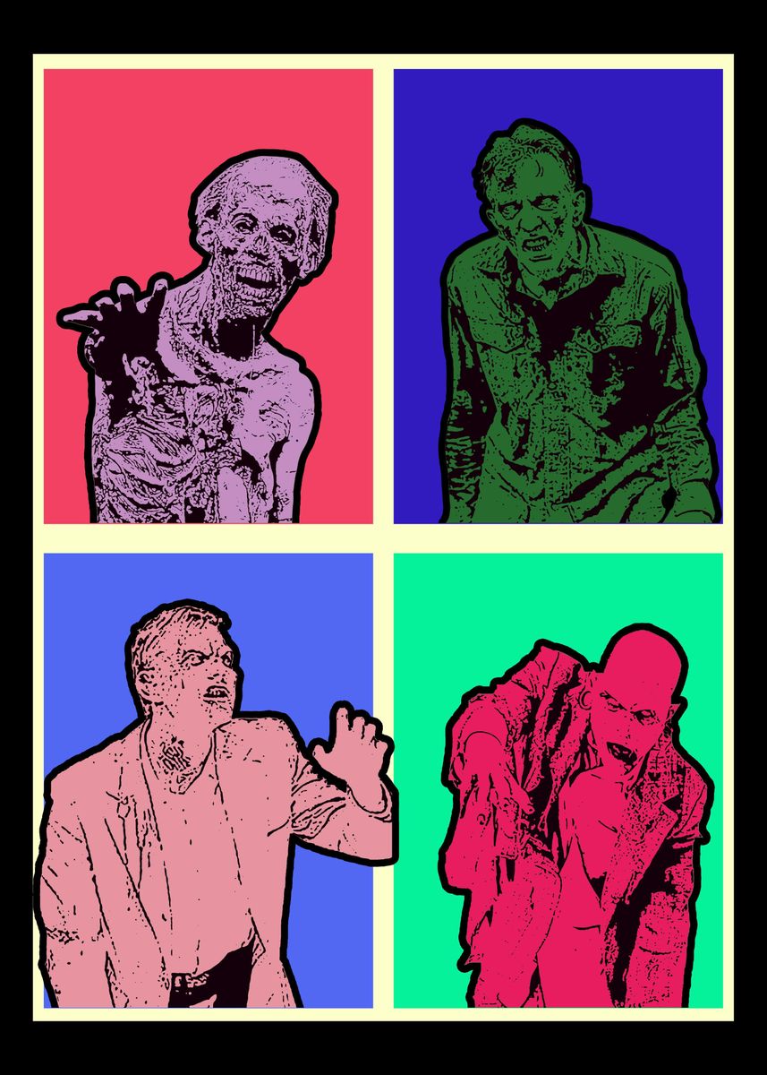 'Zombie' Poster, picture, metal print, paint by BobbyBubble | Displate
