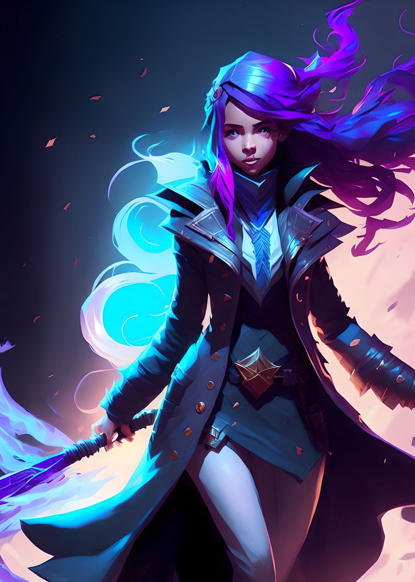 'Wizard girl' Poster, picture, metal print, paint by Lukasz Kobylka ...