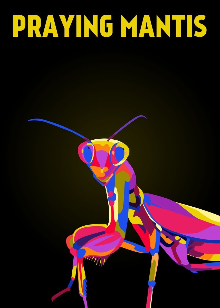 'Praying Mantis popart' Poster, picture, metal print, paint by 4 Epic ...