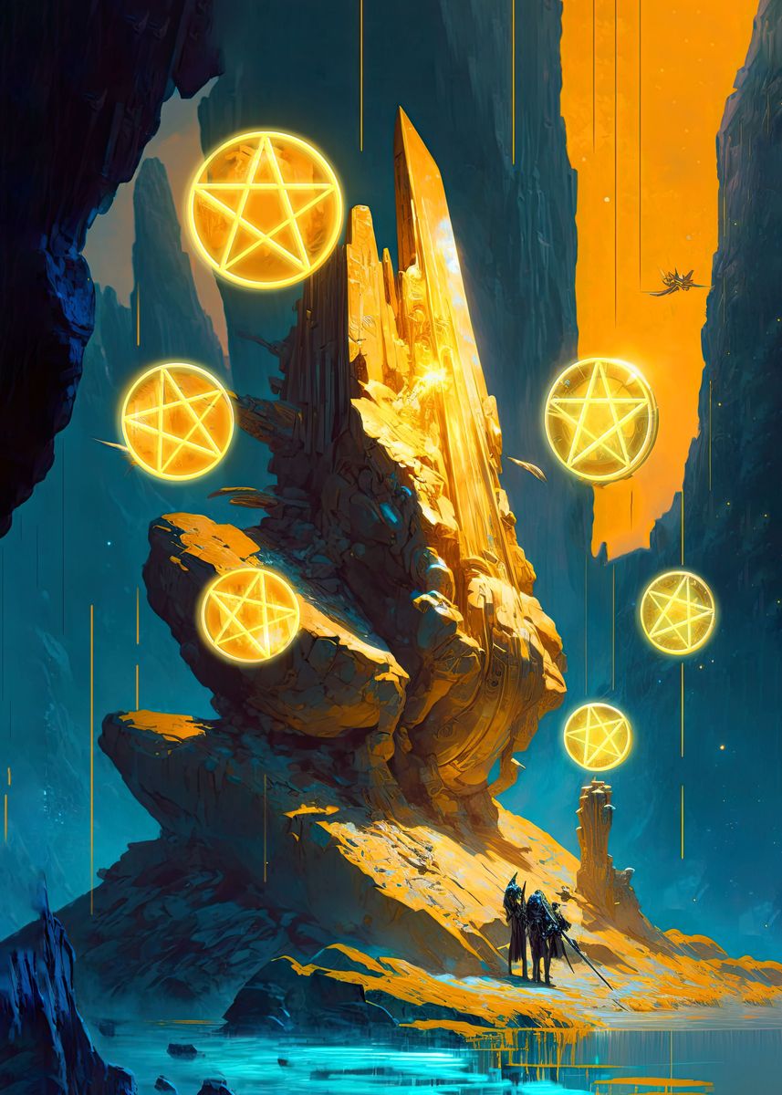 '6 of Pentacles MySTDeck' Poster, picture, metal print, paint by ...