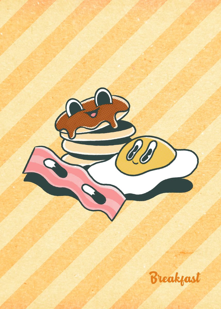 'Breakfast Retro' Poster, picture, metal print, paint by pearshapedboss ...