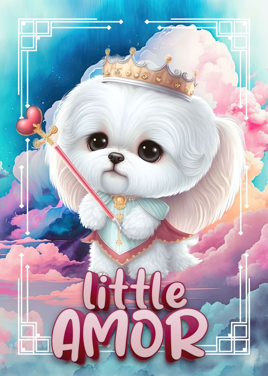 'Litte love doggy valentine' Poster, picture, metal print, paint by ...
