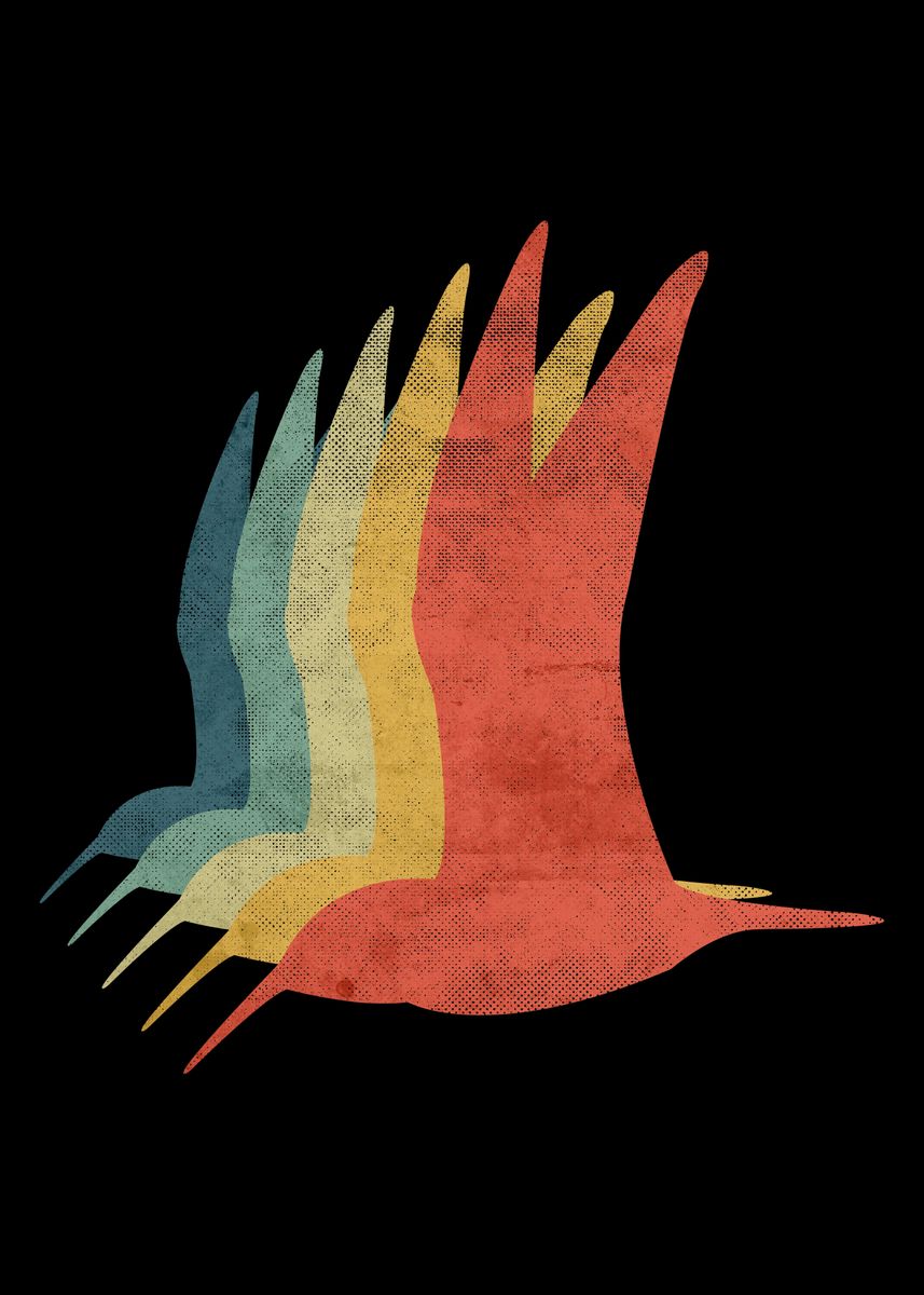 'Frigate Bird Retro Vintage' Poster, picture, metal print, paint by El ...