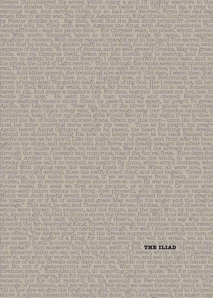 'The Iliad Book Text' Poster, picture, metal print, paint by Design ...