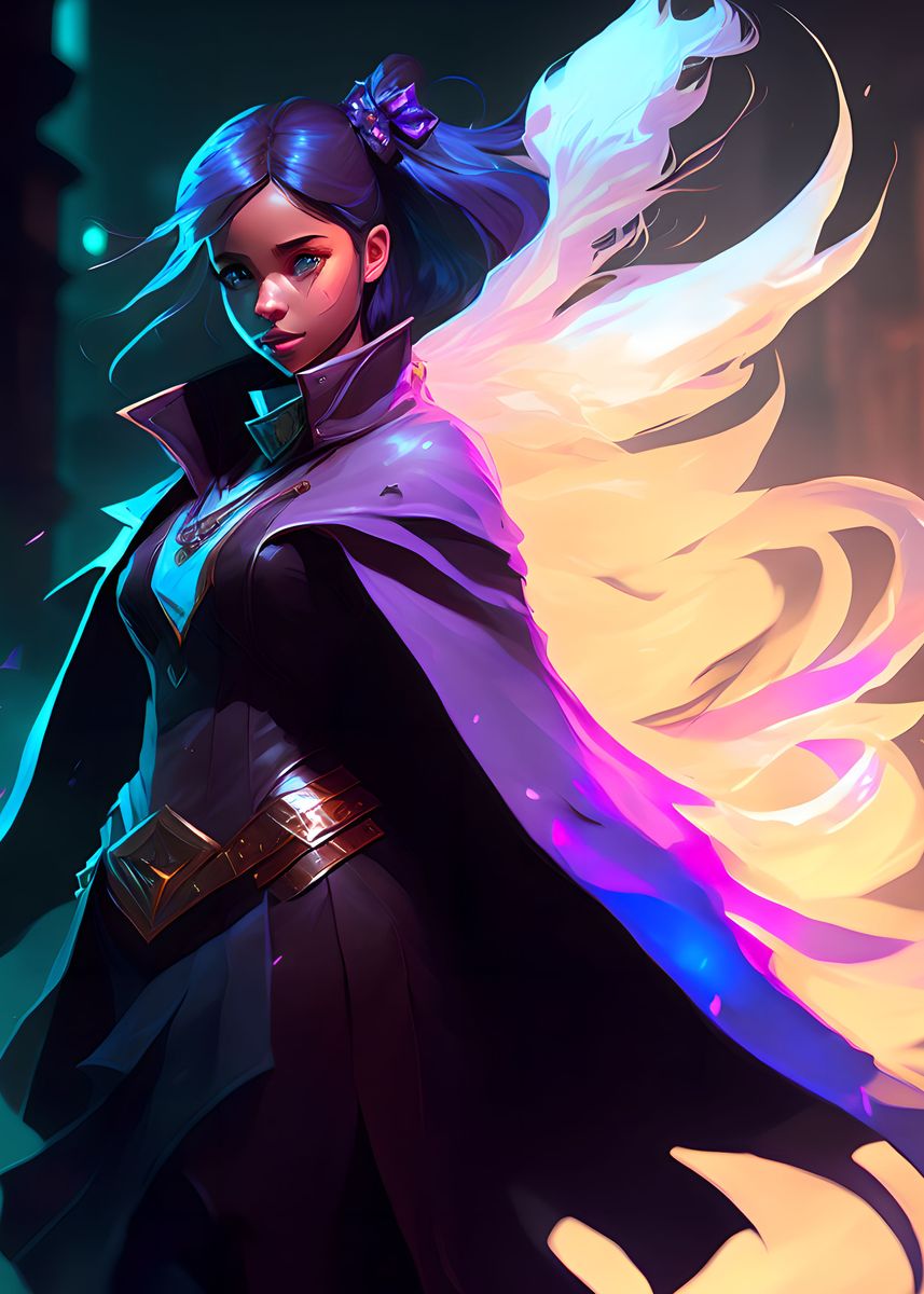 'Wizard girl' Poster, picture, metal print, paint by Lukasz Kobylka ...