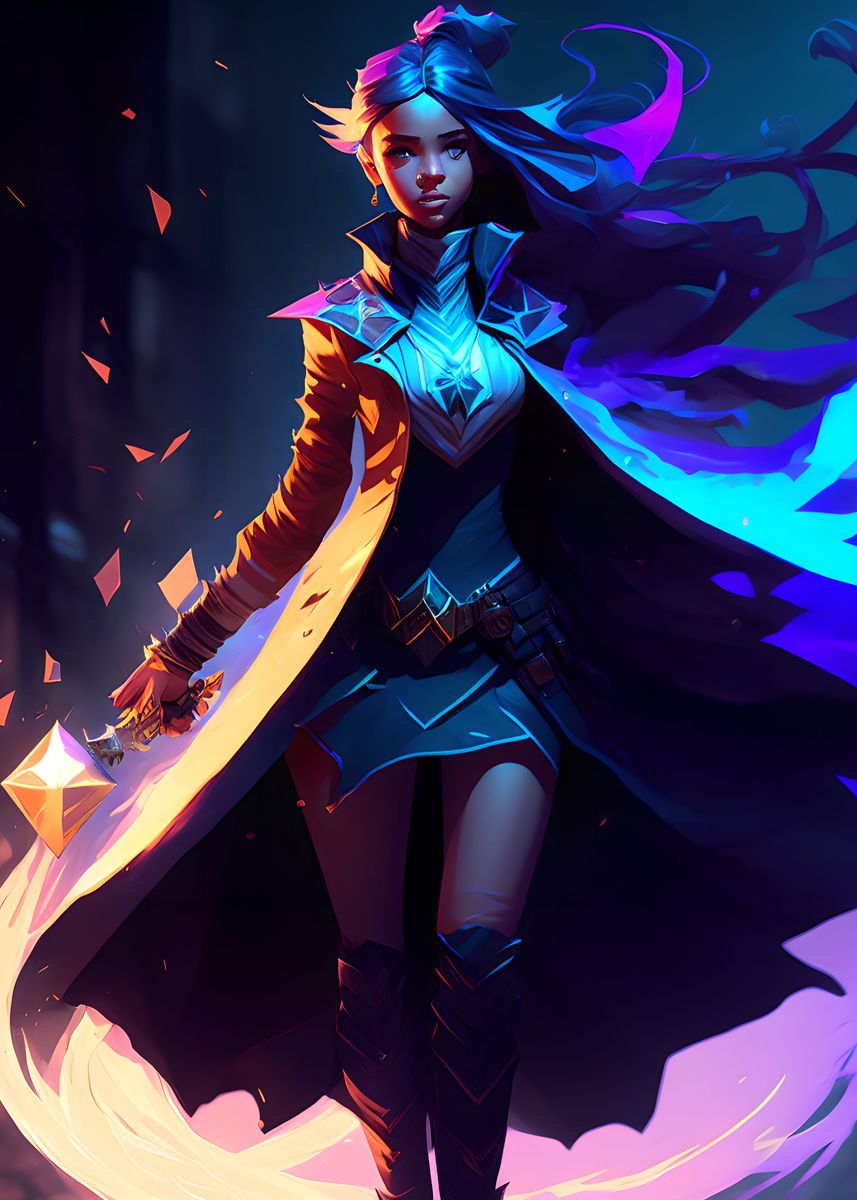 'Wizard girl' Poster, picture, metal print, paint by Lukasz Kobylka ...